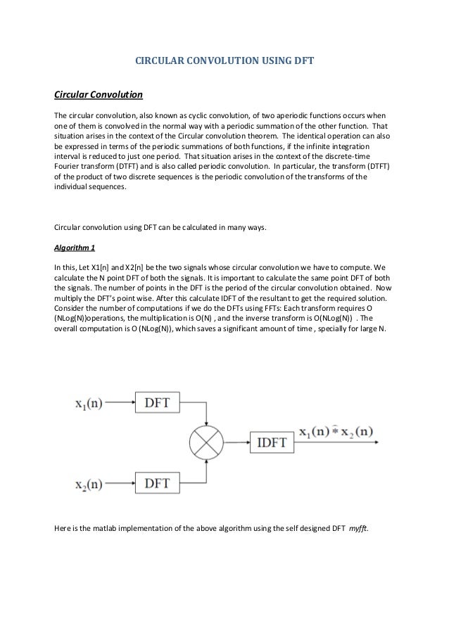 Linear Convolution Using Dft And Idft Pdf